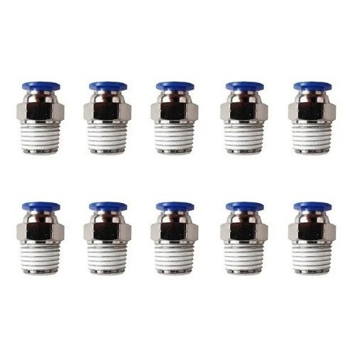 10 Pz De Conector/racor Rápido Neumático Recto 1/4 Npt X 1/4 | Instrutek